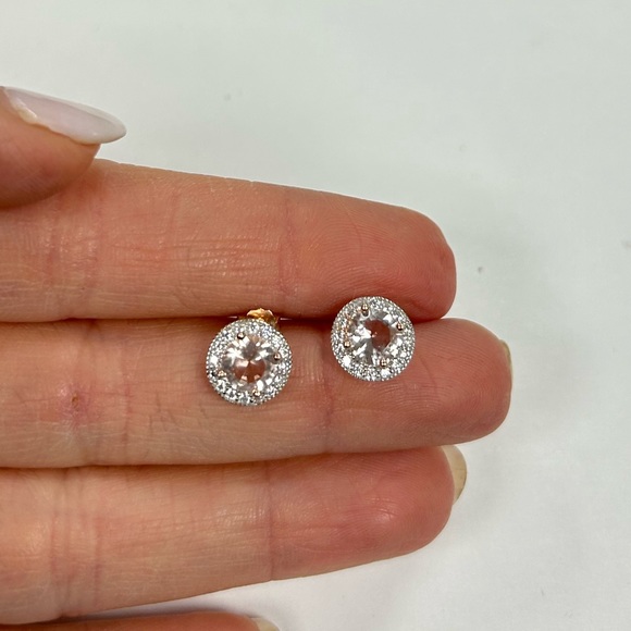 Suzy Levian | Jewelry | Suzy Levian Rose Sterling Silver Peach Round Cz ...